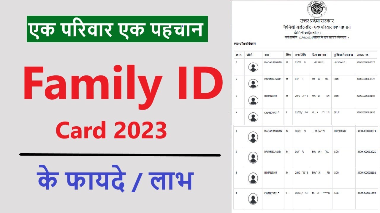 एक परिवार एक पहचान योजना के फायदे / लाभ , Family Id Card ke Benifits ...