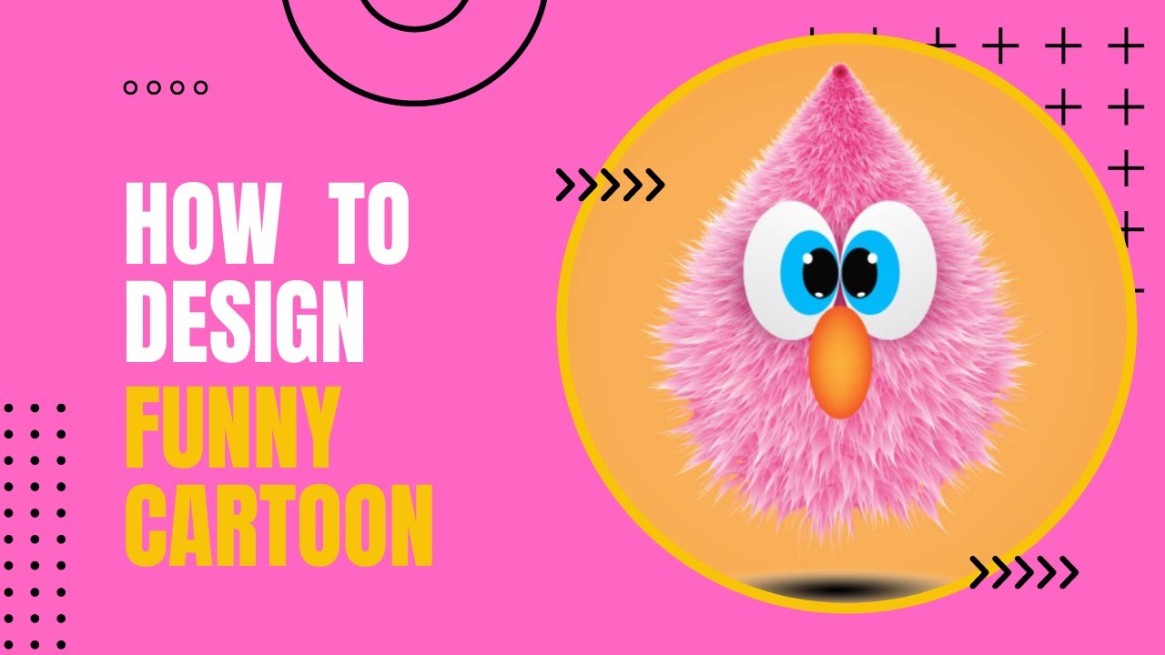 how to design funny hairy cartoon in adobe illustrator CC 2019. - YouTube