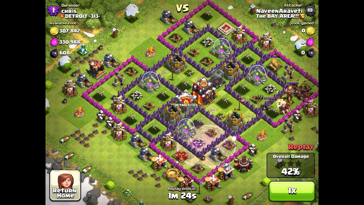 Clash of clans - max level hog rider attack - YouTube