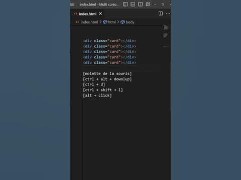 Astuces VS CODE géniales avec les curseurs 🖱️ - YouTube