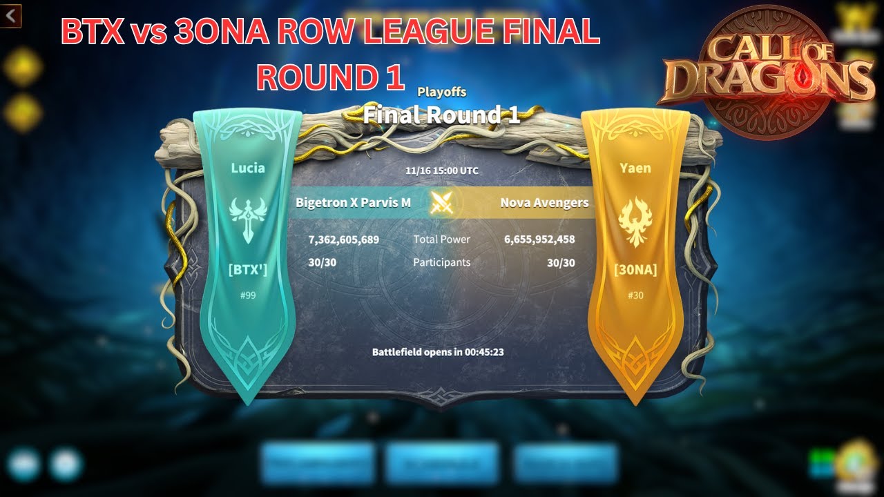 BTX vs 30NA ROW LEAGUE FINAL ROUND 1 - YouTube