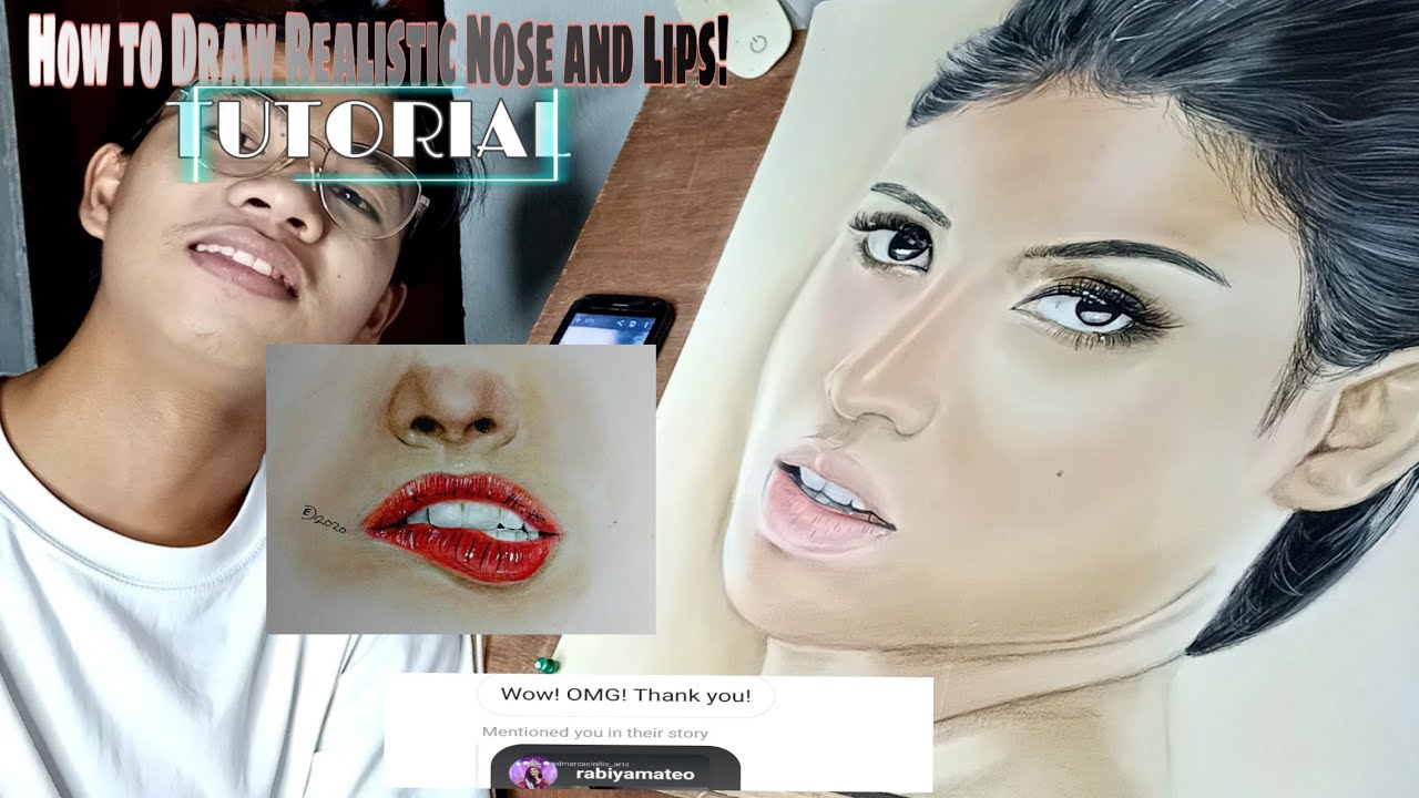 Rabiya Mateo Drawing | Tutorial | Realistic Nose and lips|Edmar ...