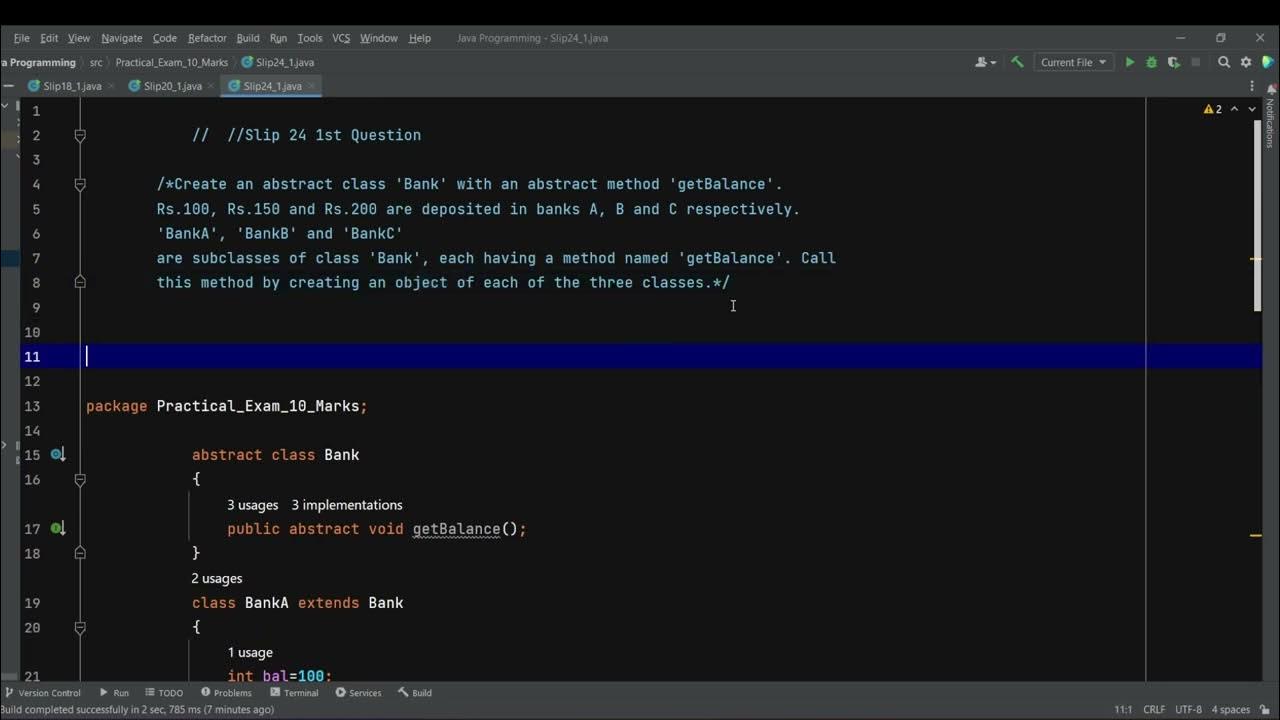 Sppu Tybsc Computer Science Java Practical Abstract Class Youtube