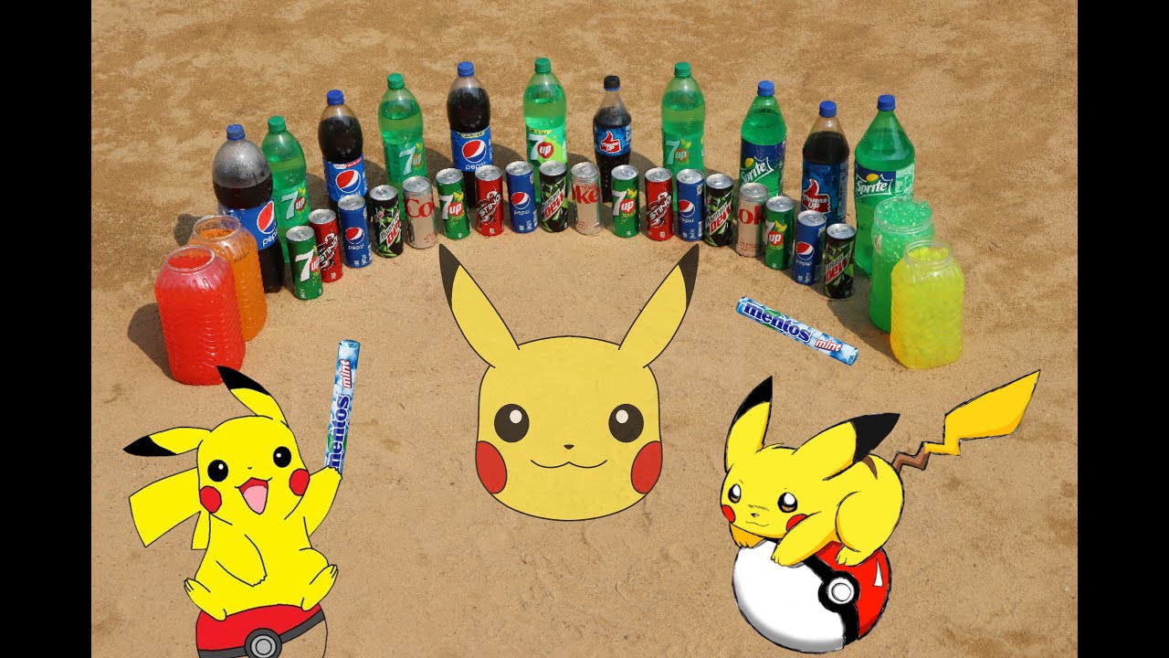 EXPERIMENT:How to make Pikachu With Orbeez,Mentos vs Coca Cola,Fanta ...