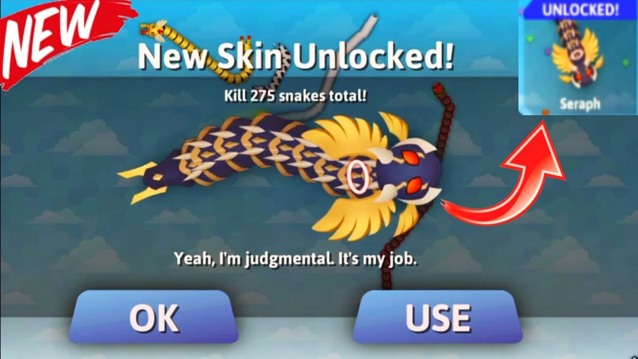 Snake Io New Skin unlocked SERAPH Epic snake Zero to Hero snake Io ...