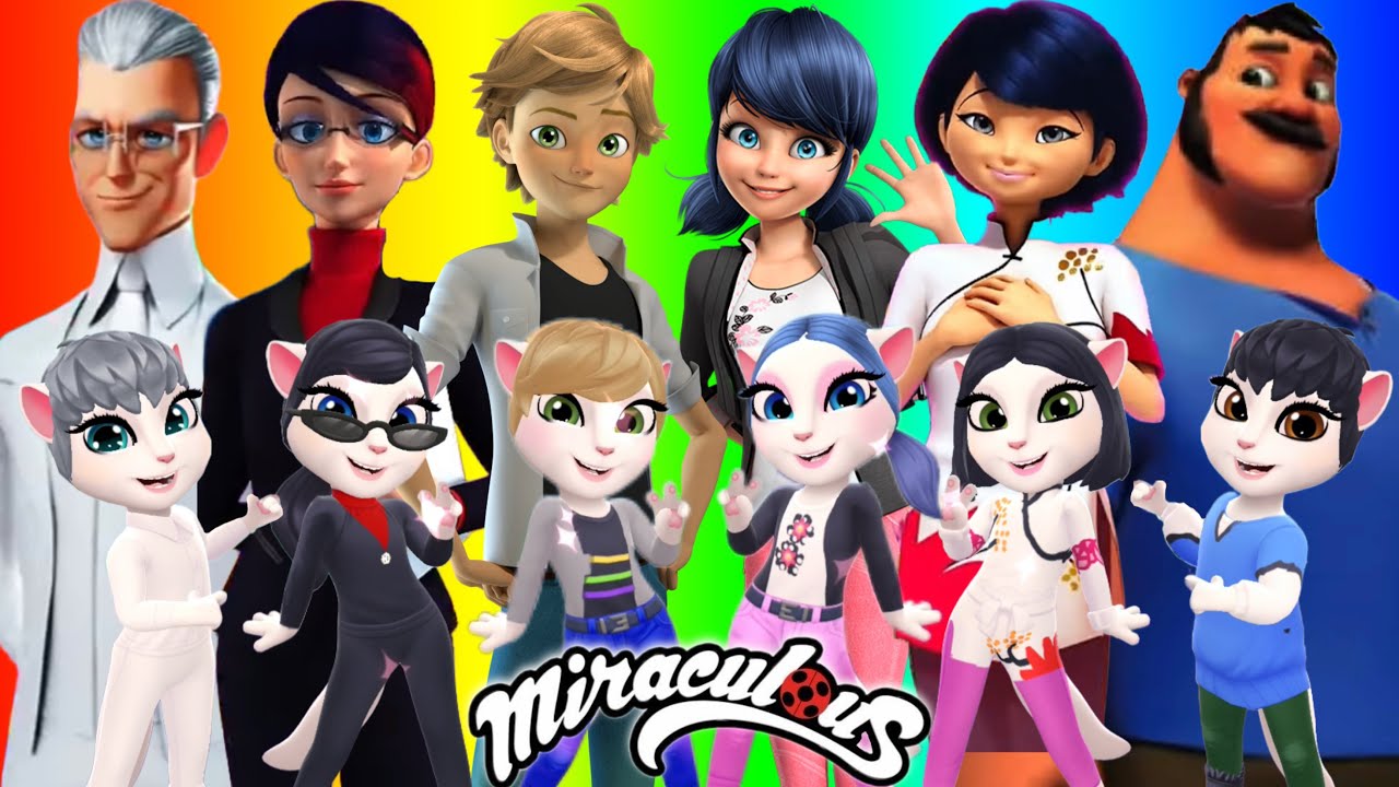 My Talking Angela 2 || 🌈 Miraculous LadyBug 🐞 Angela | Marinette and Adrien's Families ...