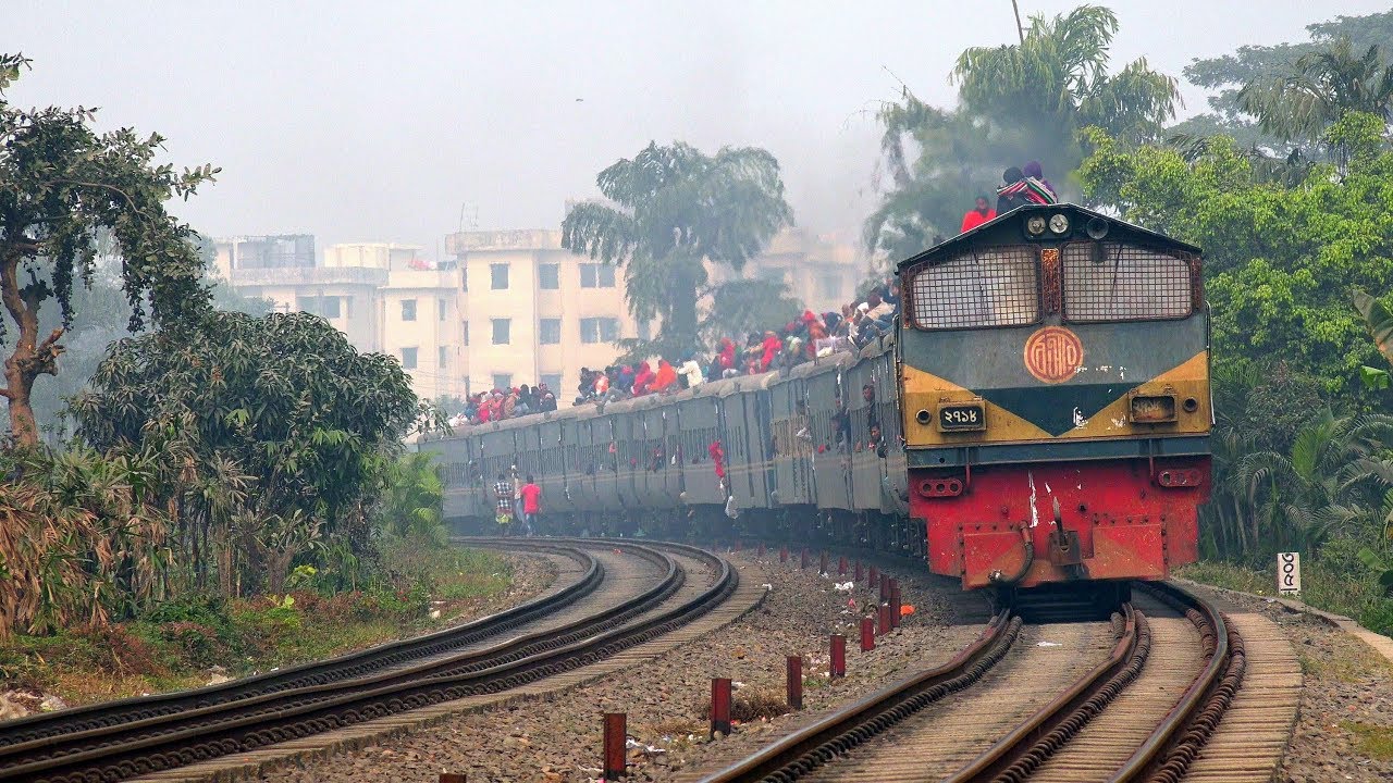 Jamalpur Commuter Train of Bangladesh Railway passing through Khilkhet ...