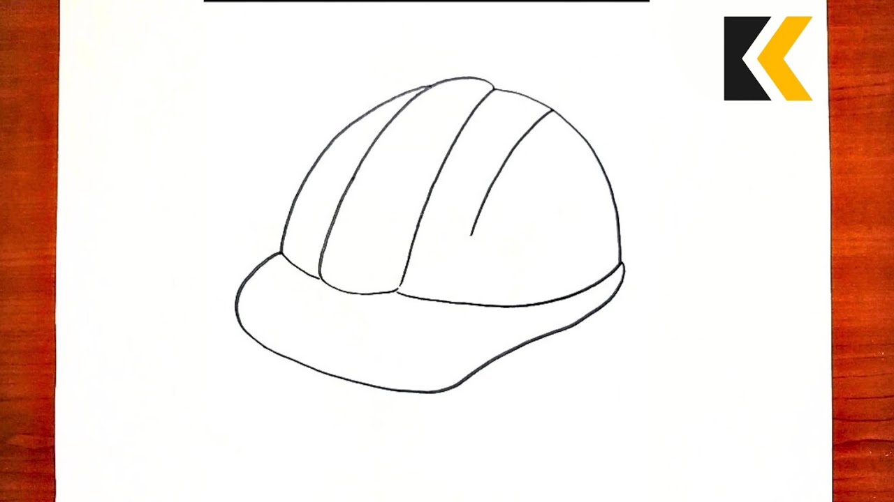 How To Draw Safety Helmet | Draw Carpentry Tools Easily - YouTube