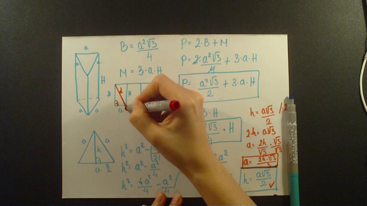 Pravilna trostrana prizma. Jednakoivicna trostrana prizma. Primer - YouTube