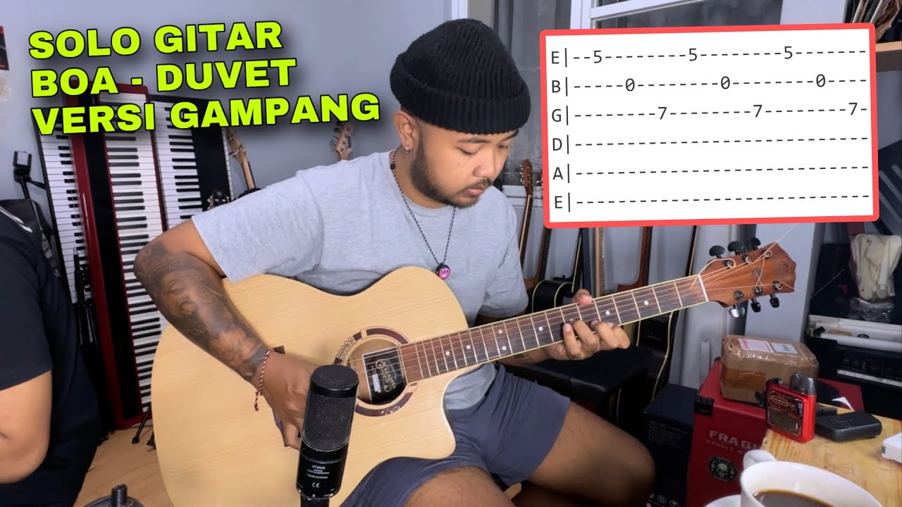 Tutorial Solo Gitar (Boa - Duvet) Versi Gampang Untuk Pemula + Tab ...