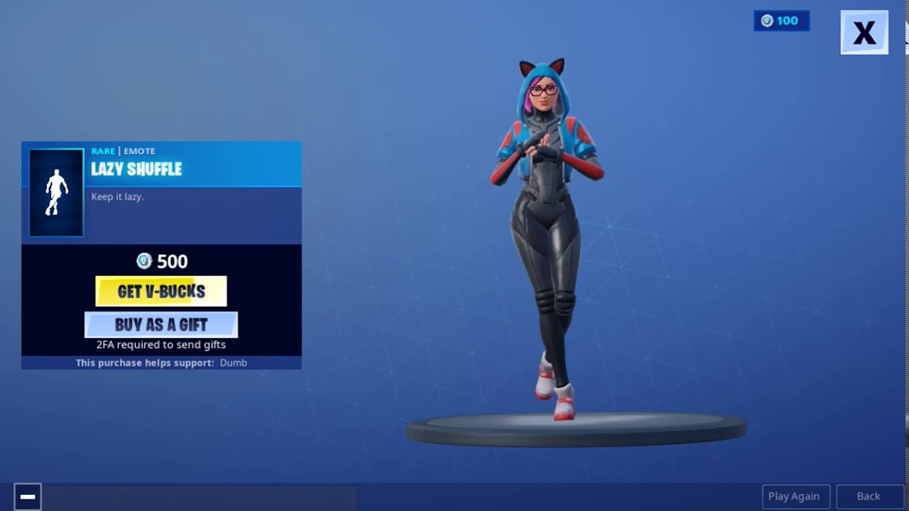 The lazy shuffle dance is in the item shop - YouTube