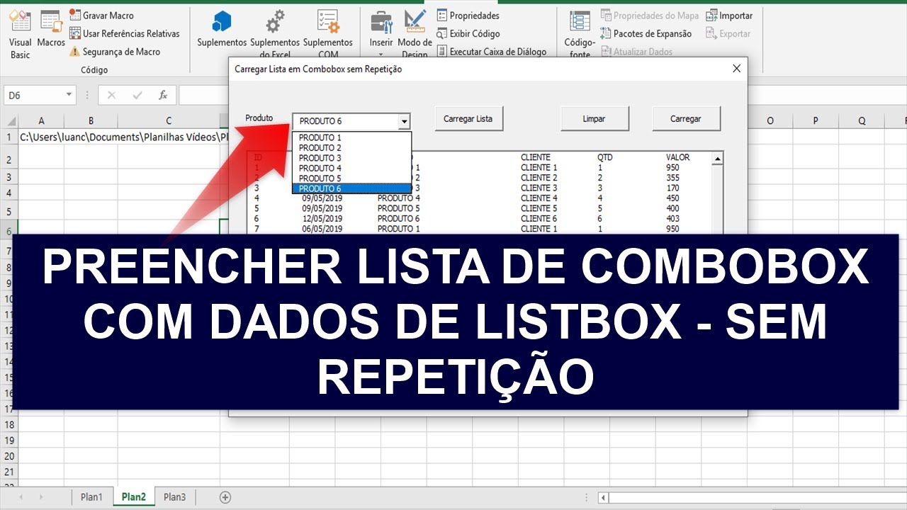 Macro Carregar Lista Em Combobox Com Dados De Listbox Excel Vba Youtube 5017