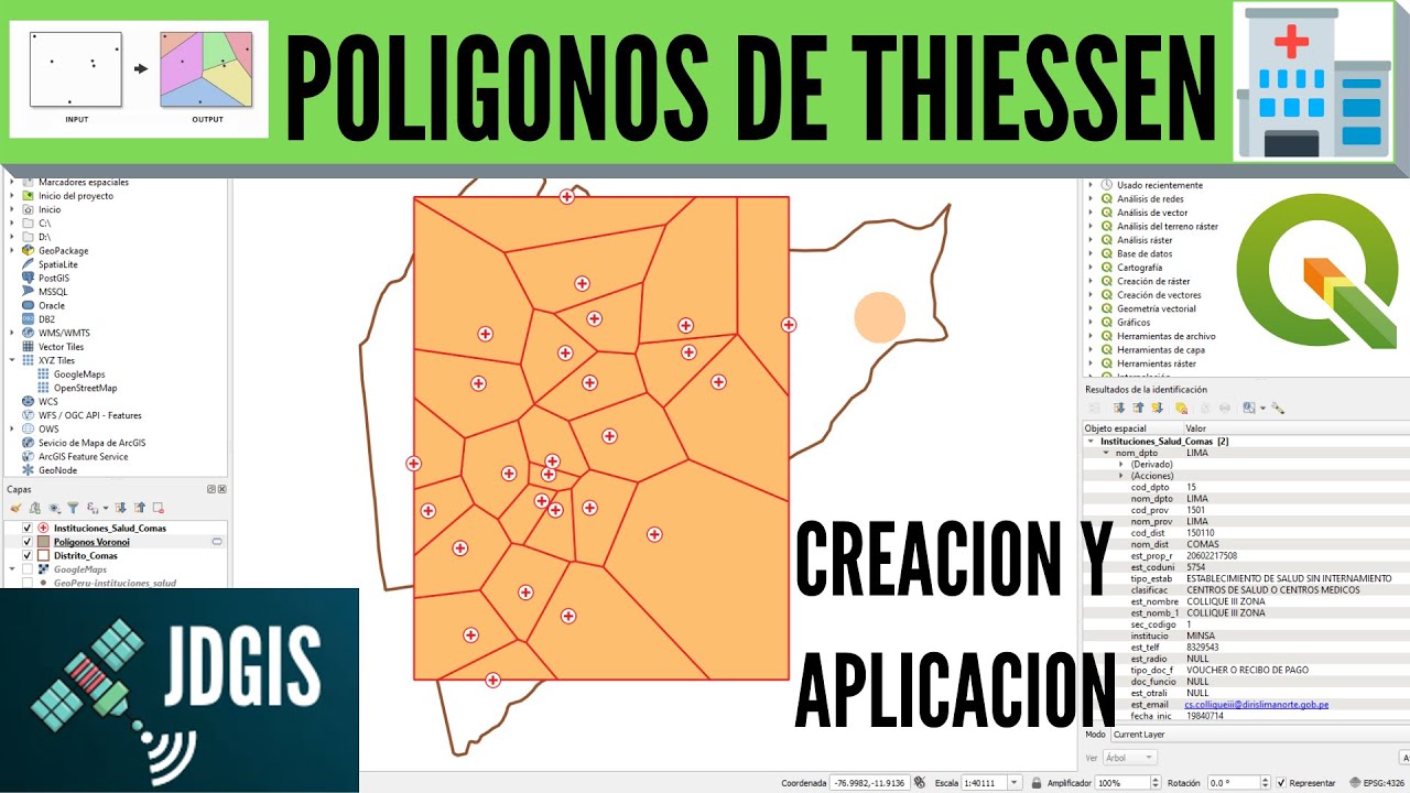 Creación y aplicación de Polígonos de Thiessen en QGIS - YouTube