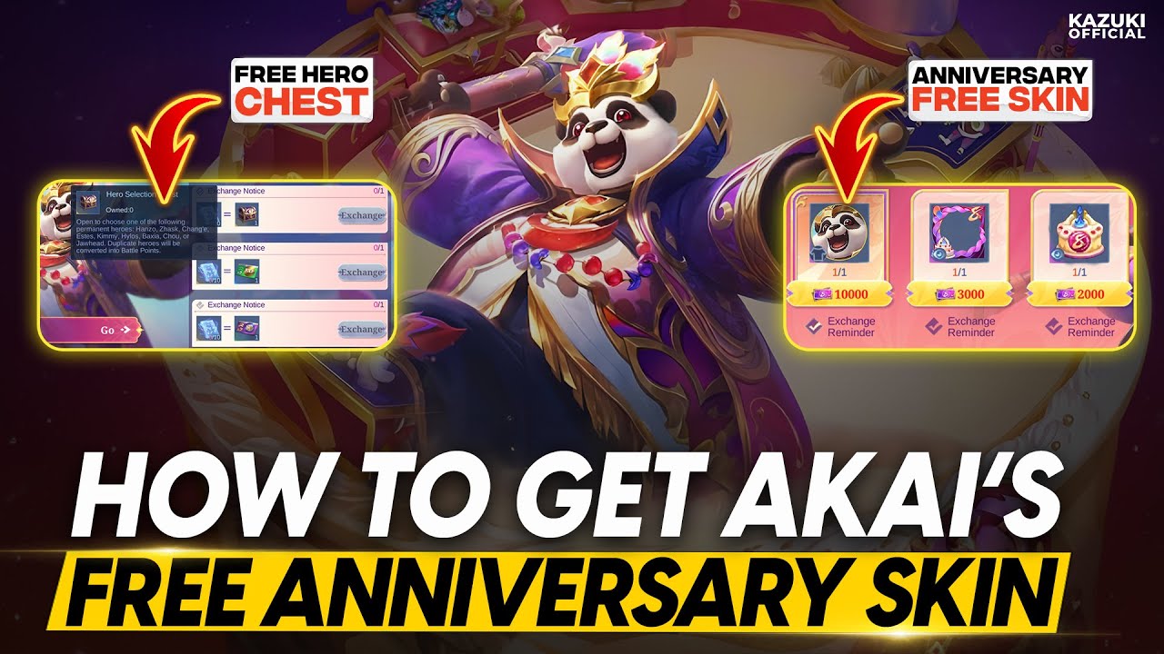 HOW TO GET FREE AKAI SKIN FROM MLBB 8TH ANNIVERSARY EVENT - YouTube