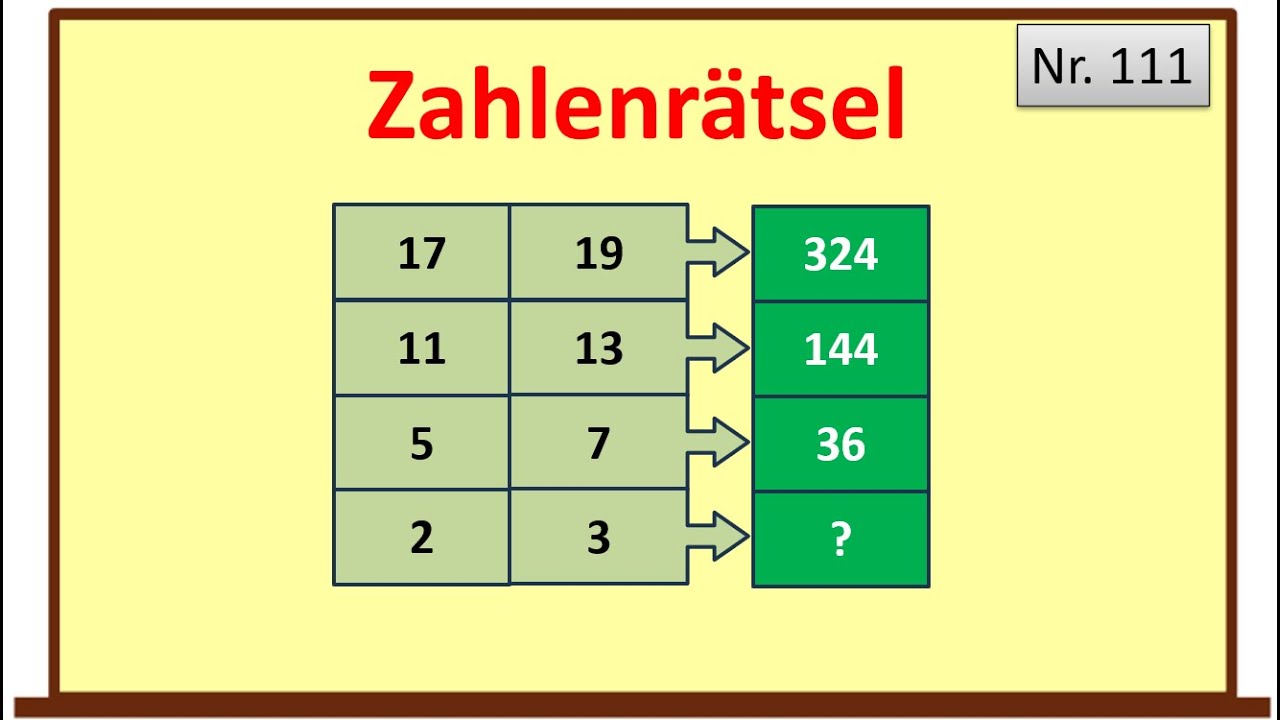 Zahlenrätsel 111 - Ist die fehlende natürliche Zahl auch eine Primzahl ...