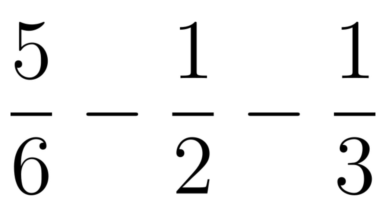 Subtraction with Three Fractions - YouTube