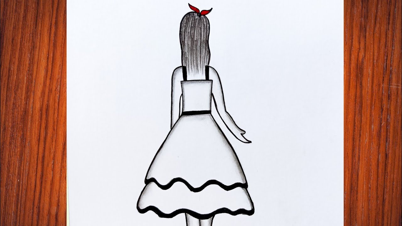 How to draw|| girl drawing with beautiful trending dress|| drawing ...