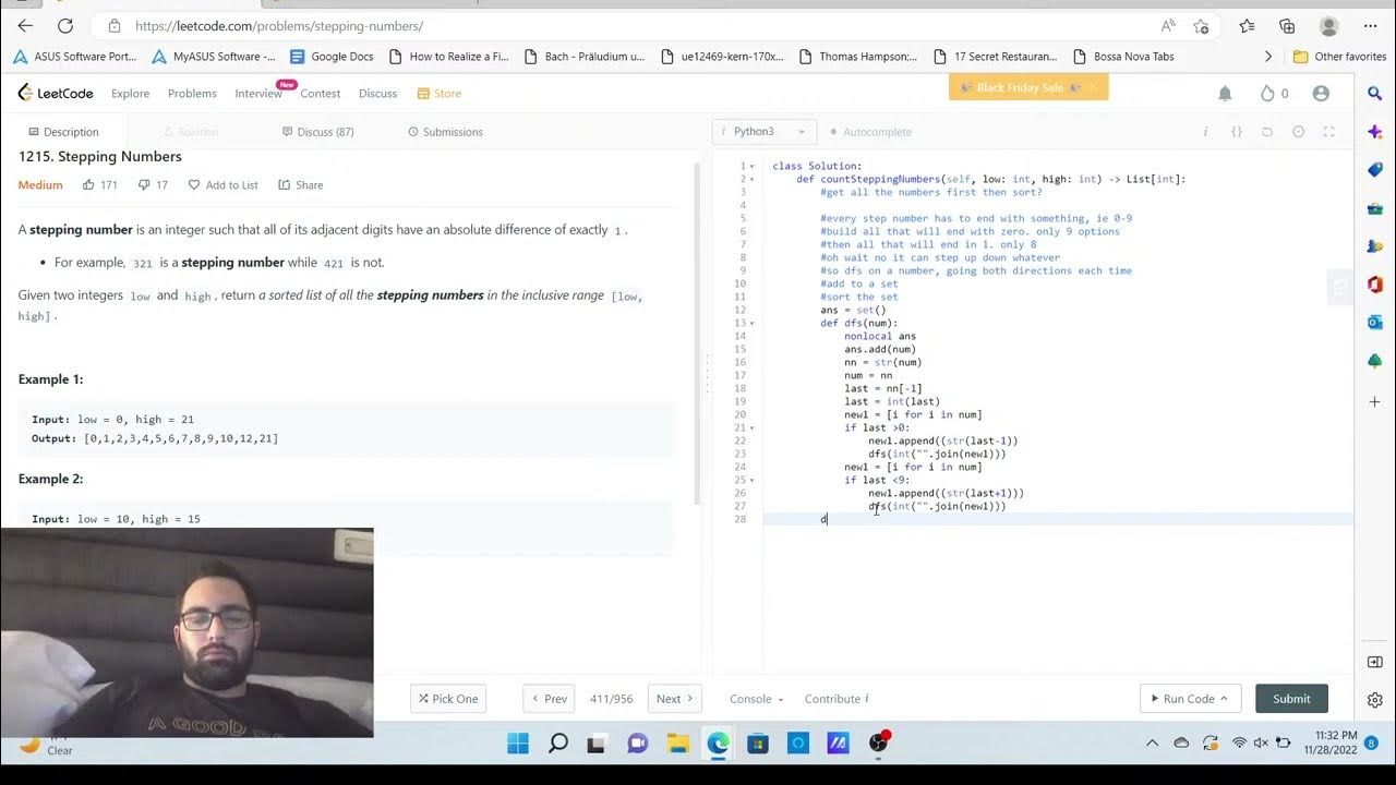 Leetcode Medium 1215 Stepping Numbers Youtube