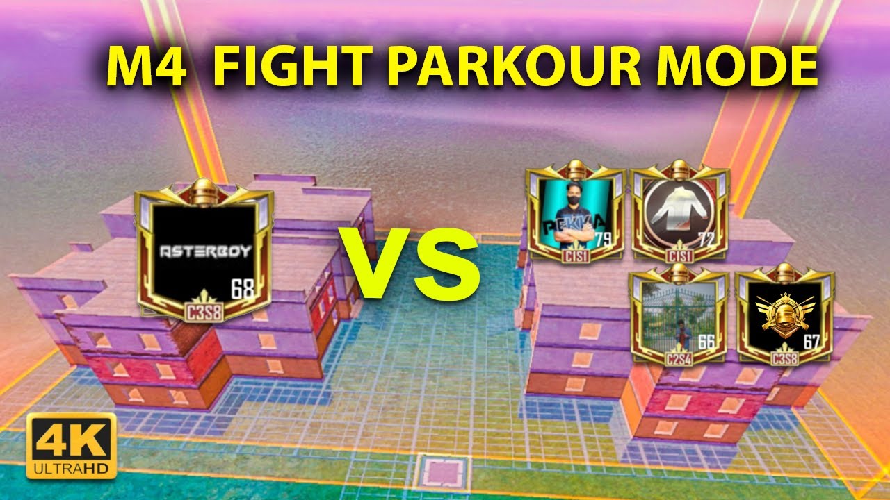 1V4 Crazy Fight With 4 Pro player 😱 M4 Fight NEW Parkour Mode in PUBG Mobile | AsterBoy - YouTube