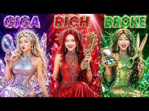 Emerald, Ruby And Diamond Girl Mermaid At Makeover Contest! Poor, Rich, Giga Rich Girl