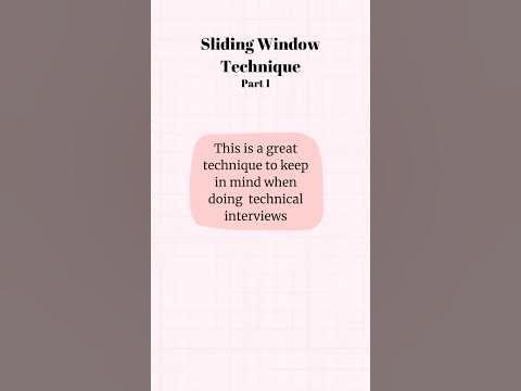 sliding windiw technique in coding interview #codinginterview #techinterview #leetcode - YouTube