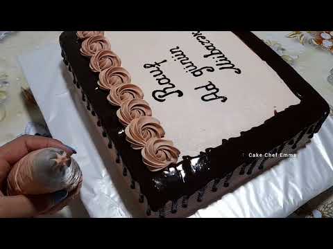 Şanti kremin hazırlanması🎂Şokoladlı tortun bəzədilməsi🎂