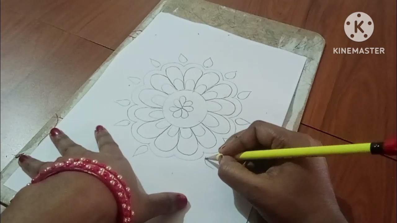 HOW To Draw easy rangoli || diwali special rangoli || pencil sketch ...