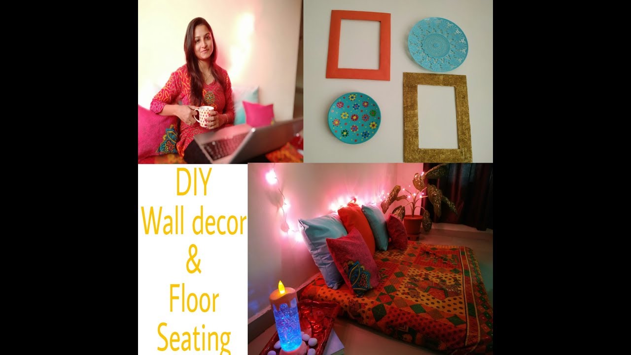 Living room Wall decor with floor seating arrangement/also rental ...