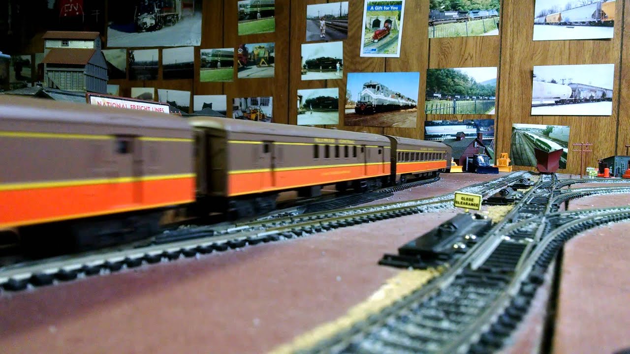 Illinois central passenger train on mike's ho scale layout. - YouTube