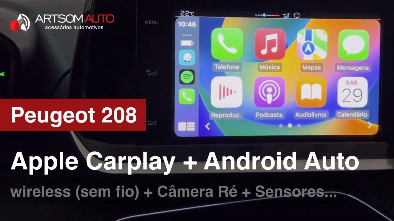Peugeot 208 - Apple CarPlay e Android Auto sem fio + Câmera, sensor ...