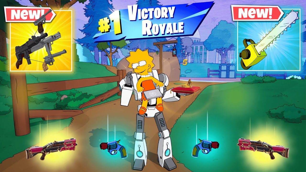 ALL MYTHIC GUNS IN FORTNITE! (NEW! Fortnite Chapter 6 The Simpsons ...