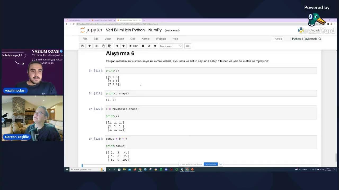 Veri Bilimi için Python Eğitimi | 2.gün | Sercan Yeşilöz | Yazılım ...