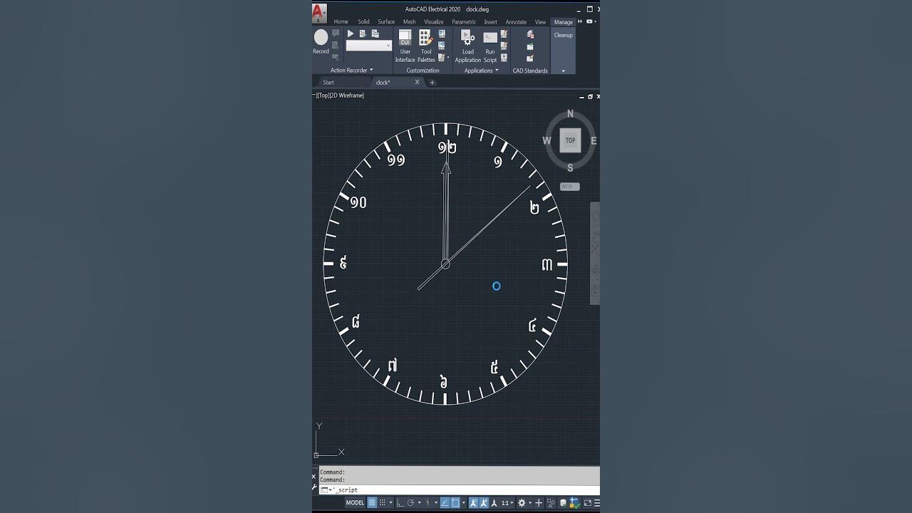 Autodesk, clock in AutoCAD, rscript #shorts - YouTube