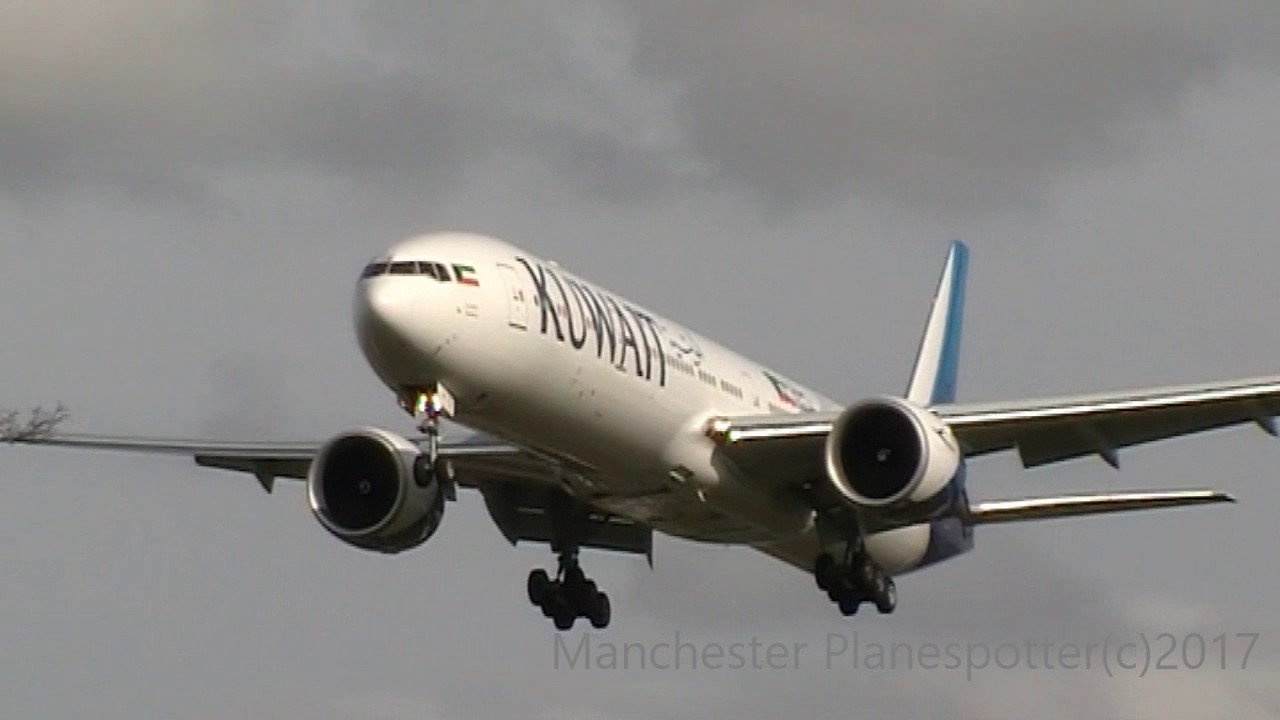 Kuwait Airways Boeing 777-369ER 9K-AOE On KU101 Landing At London ...