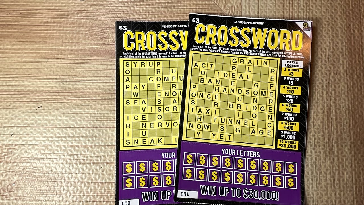CROSSWORD SCRATCH OFF 🎟️ MS LOTTERY - YouTube
