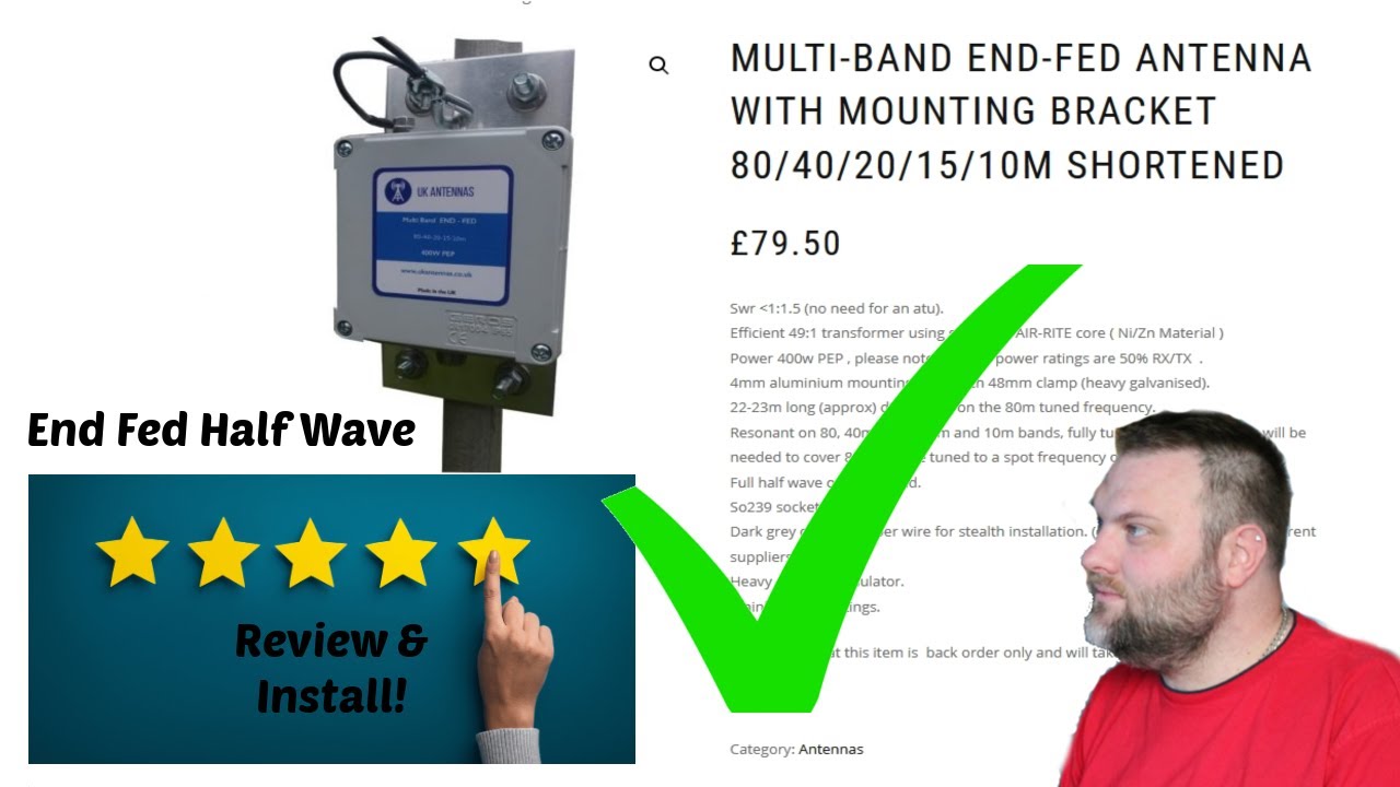 UK Antennas Review and Install of the EFHW Multiband antenna! Fantastic! Small Garden ...