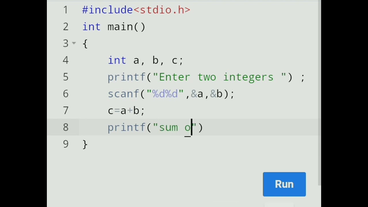 Add Two Integers In C Program YouTube Add Two Integers In C Program YouTube