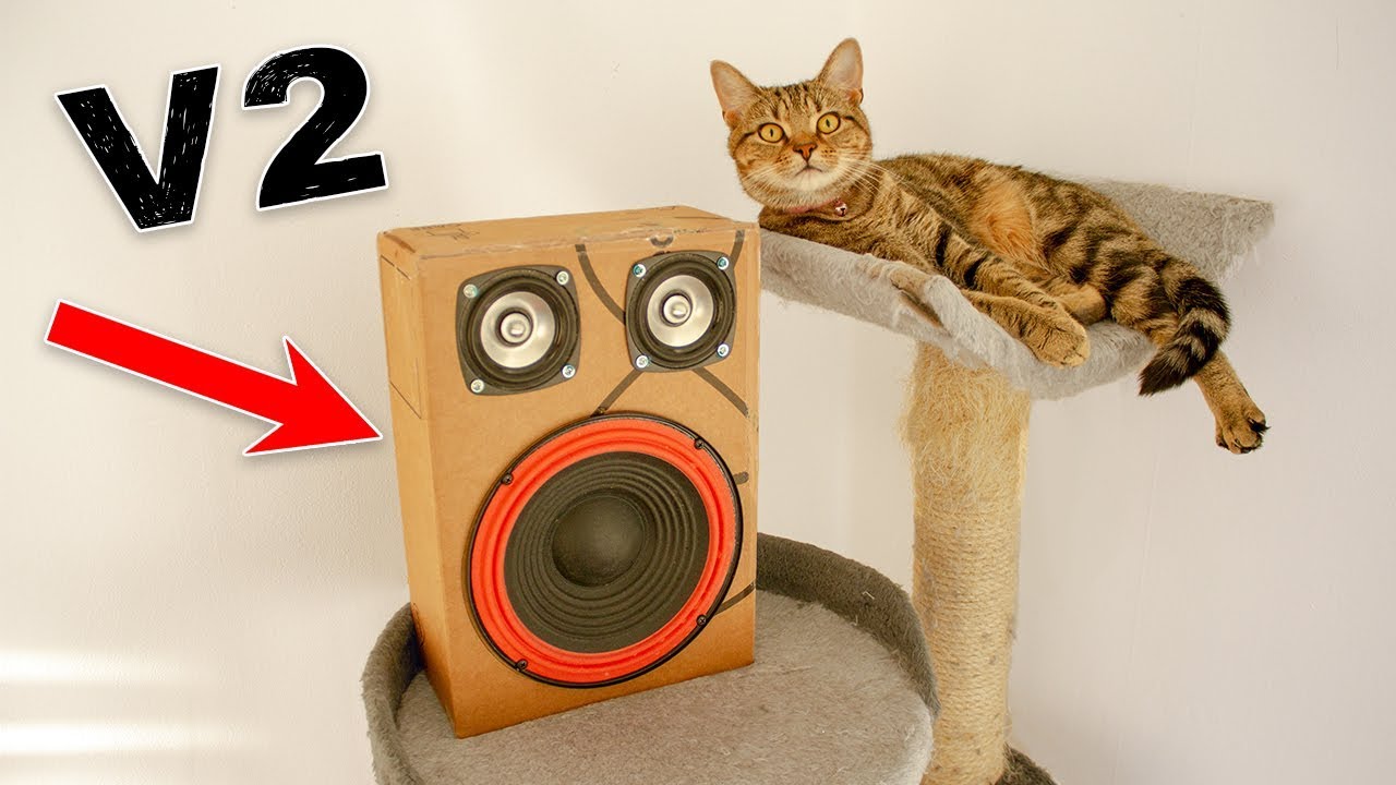 Building A Cardboard Speakerbox ( v2 ) - YouTube