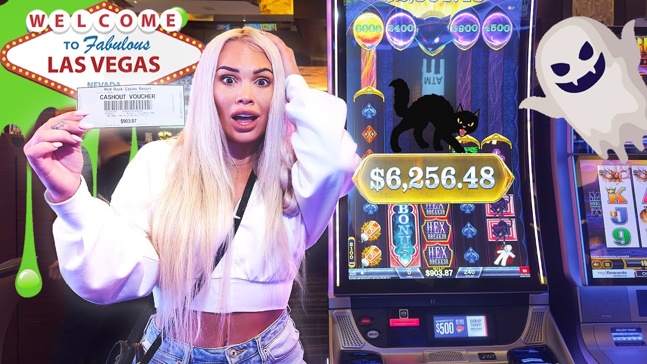 I put $100 in A Spooky HAUNTED Slot Machine 👻 at Red Rock in Las Vegas ...