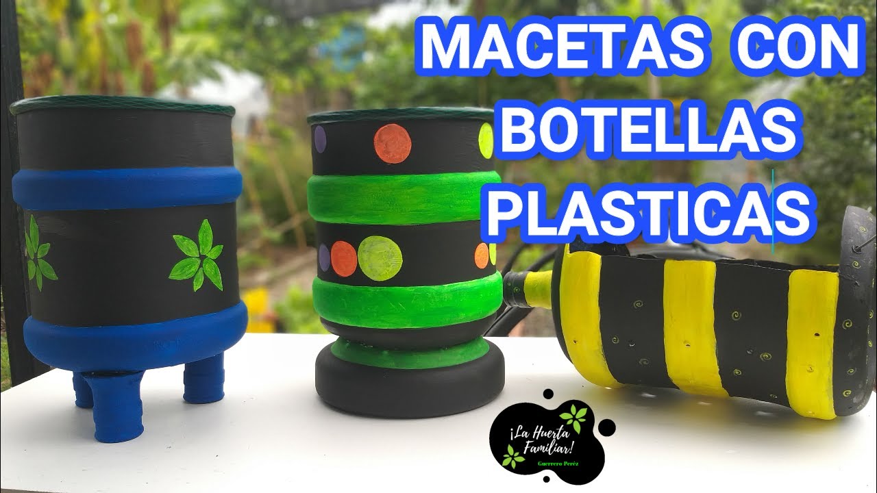 Como hacer macetas con botellas de plástico paso a paso👍( BOTELLONES O ...