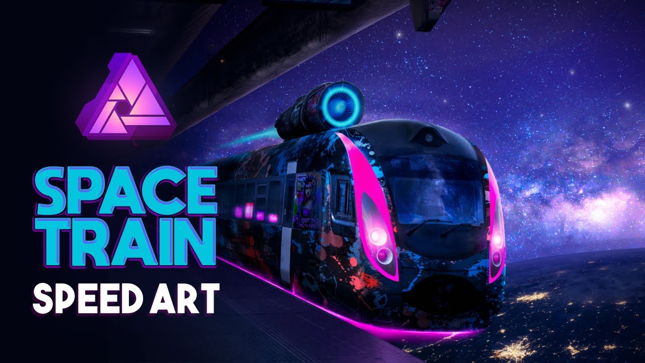 Creating a SPACE TRAIN in Affinity Photo - Speed Art - YouTube
