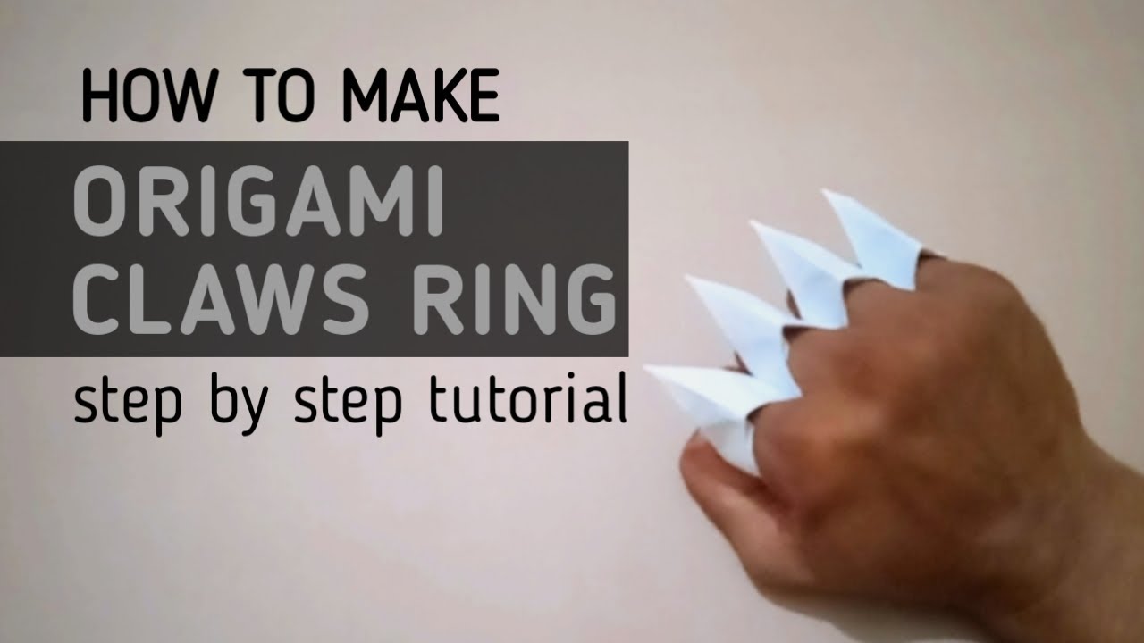 How to make paper claws | origami claws | paper ring | how to make ring ...