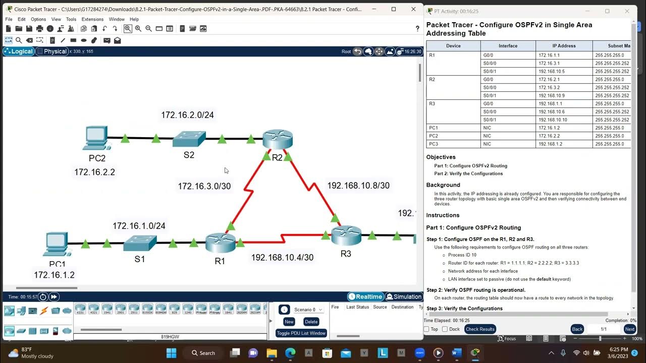 Understand and Configure OSPFv2 in Single Area - YouTube