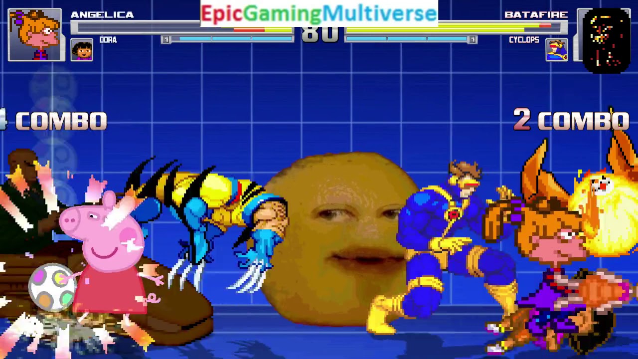 Nick Jr. Characters (Peppa Pig And Dora) VS Batafire And X-Men In A ...