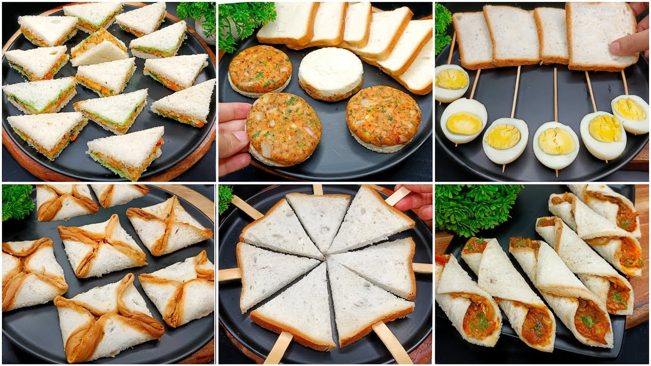 6 Unique Bread Snacks| New Recipe | White Bread Snacks | Evening Snacks ...