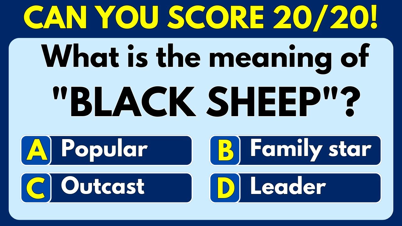 Test Your English Vocabulary. If You Can Score 20/20 Your English Is ...