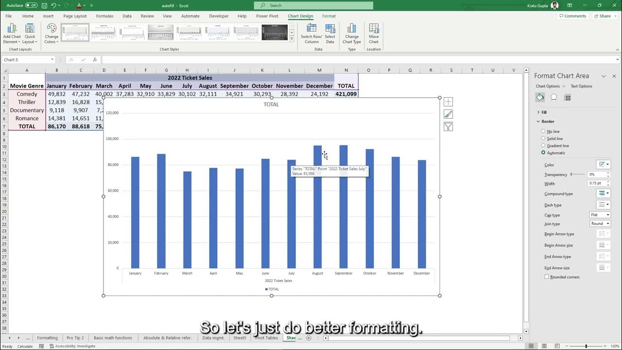 FORMATTING CHARTS IN EXCEL 2024!! - YouTube