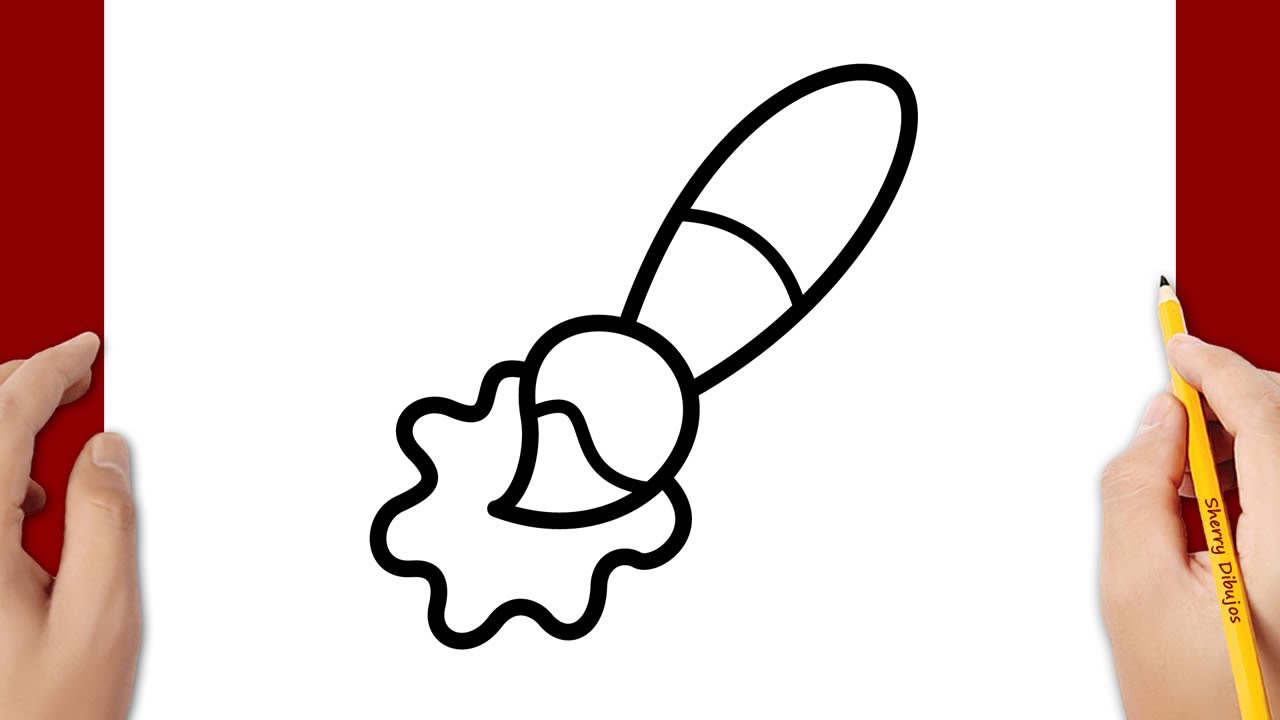 CÓMO DIBUJAR UN PINCEL FÁCIL | DIBUJOS FÁCILES - YouTube