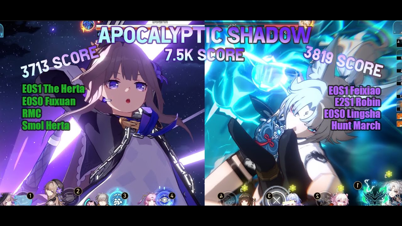 HSR Apocalyptic Shadow 3.0 7.5k Score | The Herta and Feixiao Run - YouTube