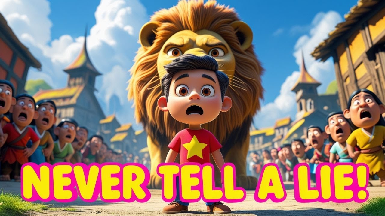 "Never Tell a Lie | Moral Story in Rhyme for Kids | Honest Boy & Lion ...